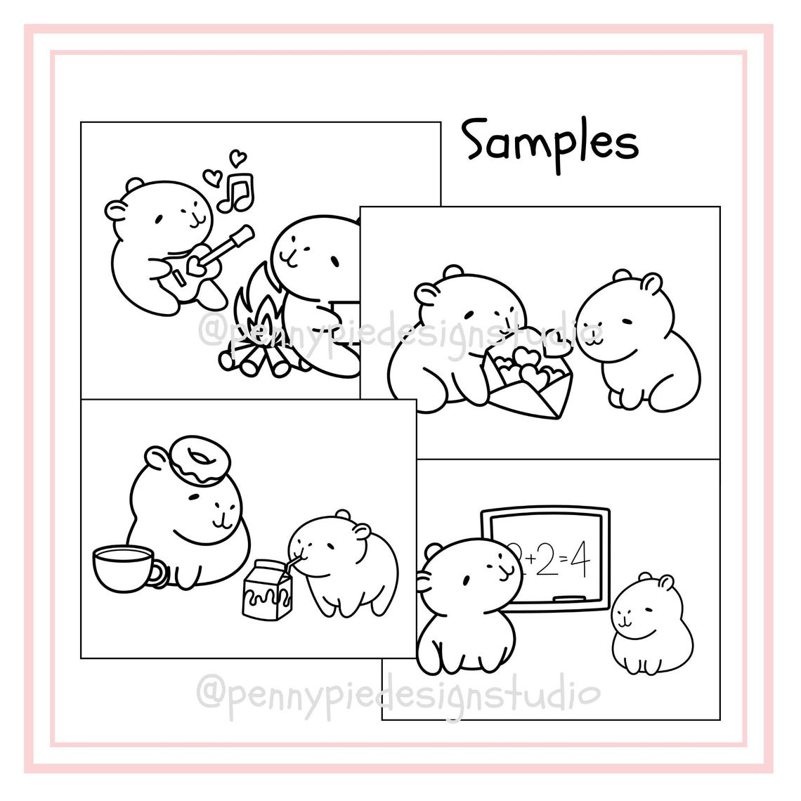 Capybara Coloring Pages, Kids Coloring Pages, Capy Coloring Pages - Etsy
