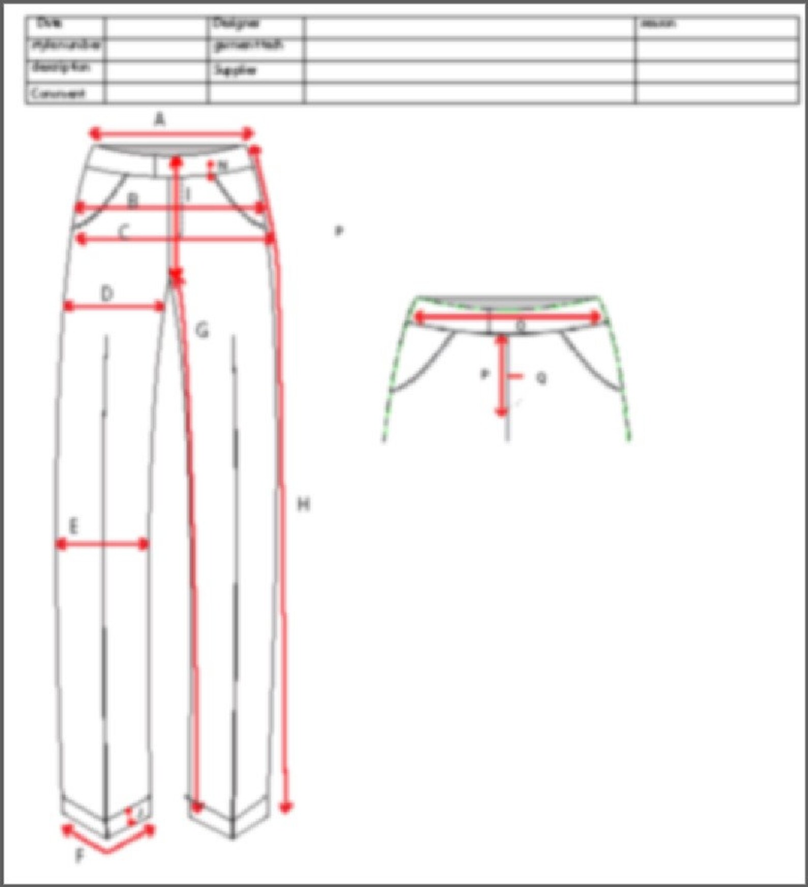Complete Women's Trouser Measurement Guide Made on Teckpack Template ...