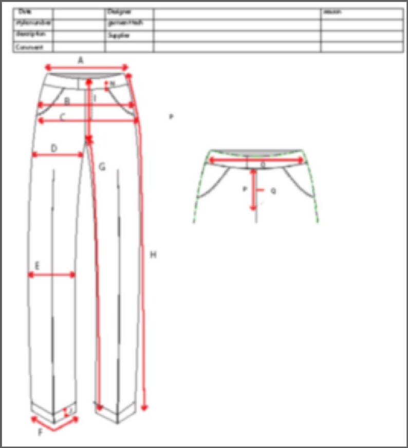 Complete Women's Trouser Measurement Guide Made on Teckpack Template ...