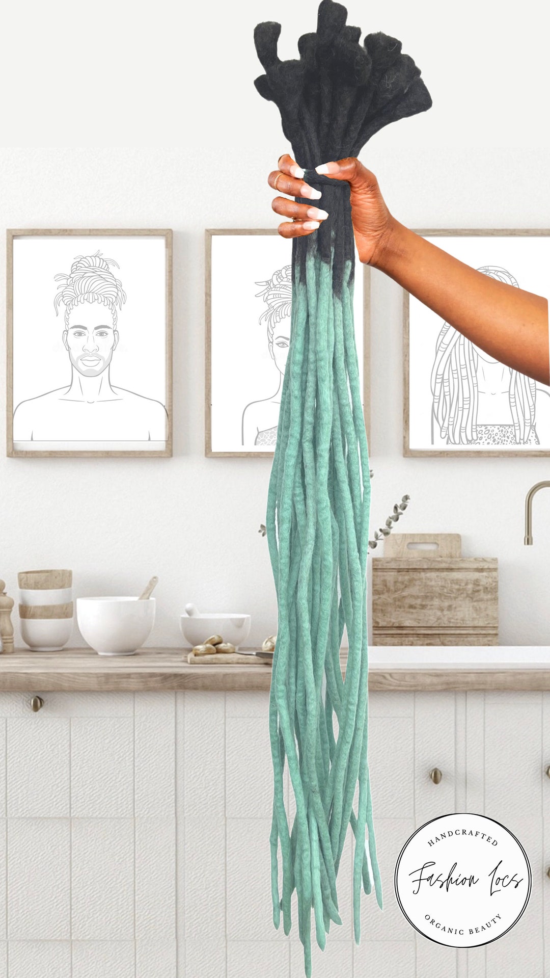 Loc Extensions - 32 Inch Sea Foam Green - Etsy