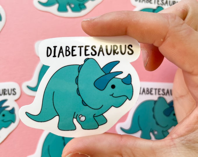 Diabetesaurus Die Cut Sticker Waterproof Vinyl Sticker Laptop - Etsy