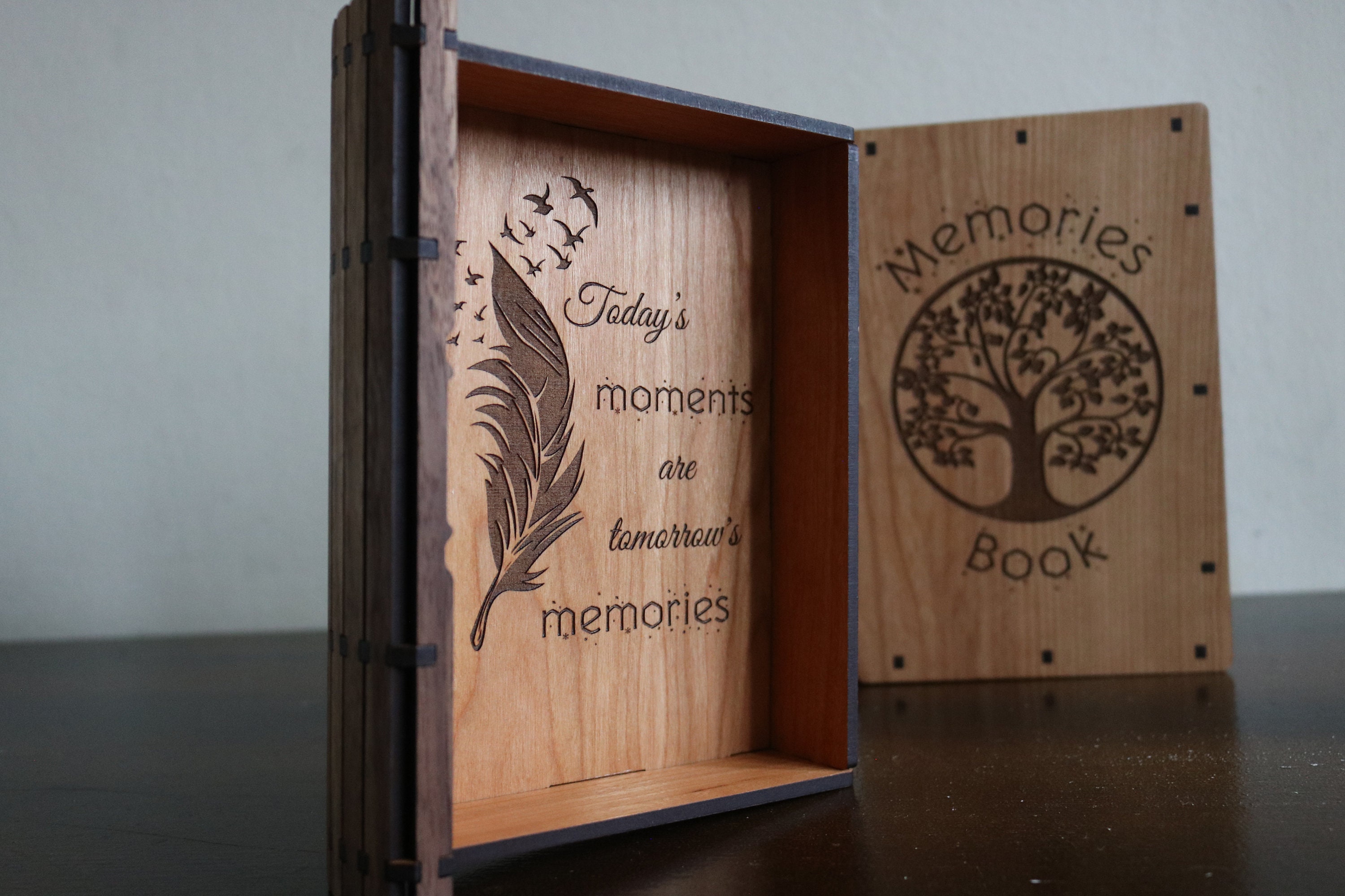 Tree of Life Wooden Slider Memory Book/ Wooden Slider Book for Your ...