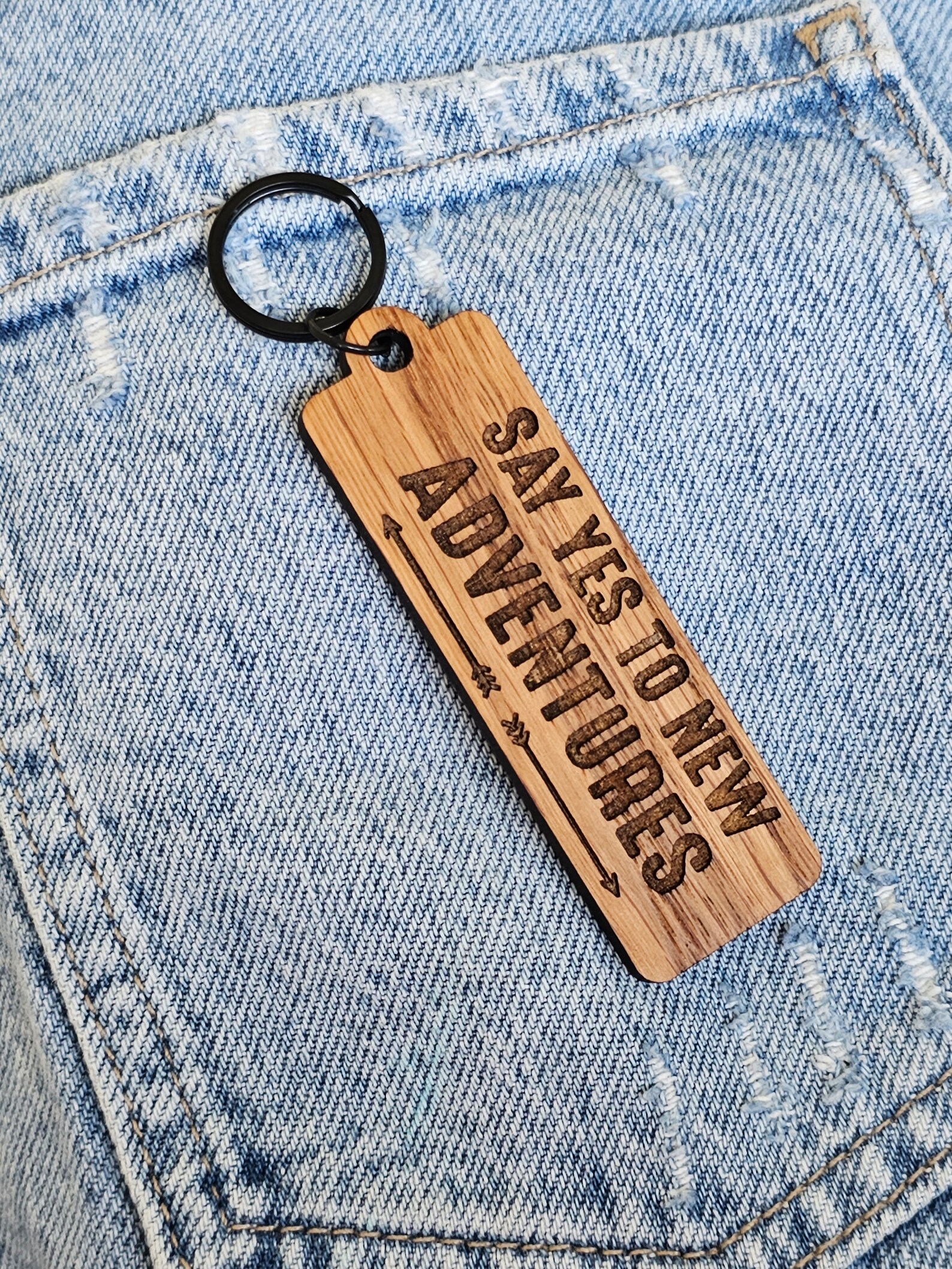 Wooden Keyring / Adventure Awaits / Explore / Say Yes to New Adventures ...