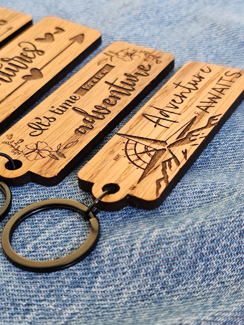 Wooden Keyring / Adventure Awaits / Explore / Say Yes to New Adventures ...