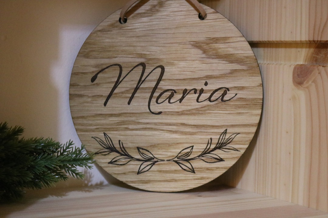 Custom Engraved Wooden Disc Name Plaque/personalized Wooden Disc ...
