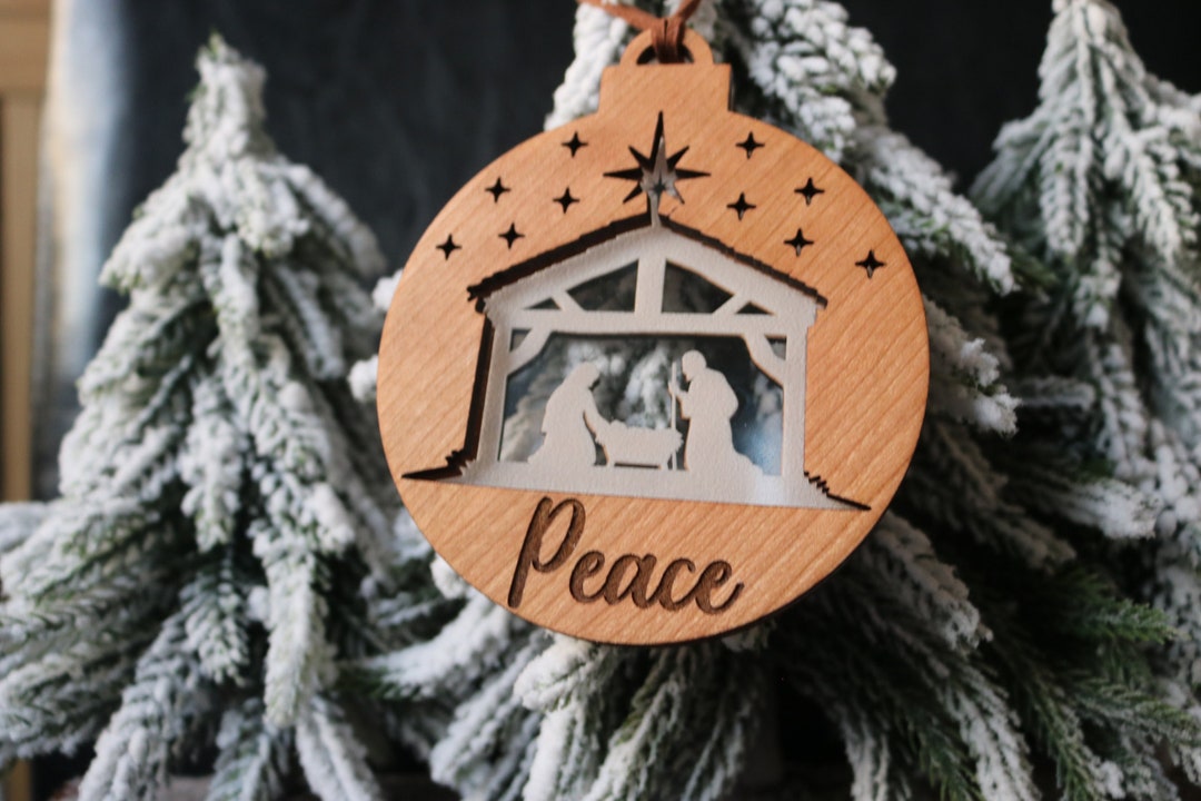 Nativity Scene Bauble/ Christmas Tree Hanging Decoration/ Layered Xmas ...