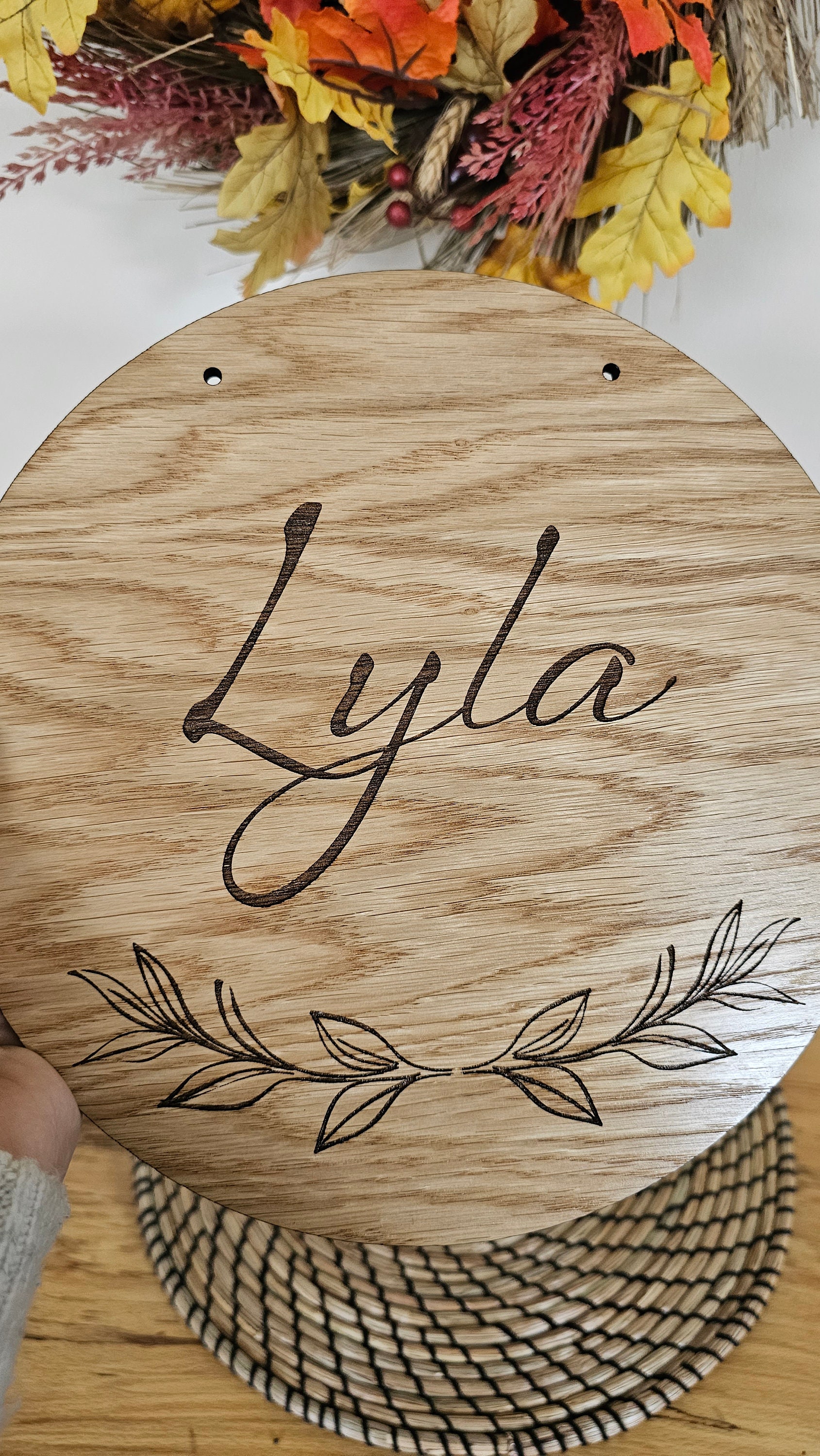 Custom Engraved Wooden Disc Name Plaque/personalized Wooden Disc ...