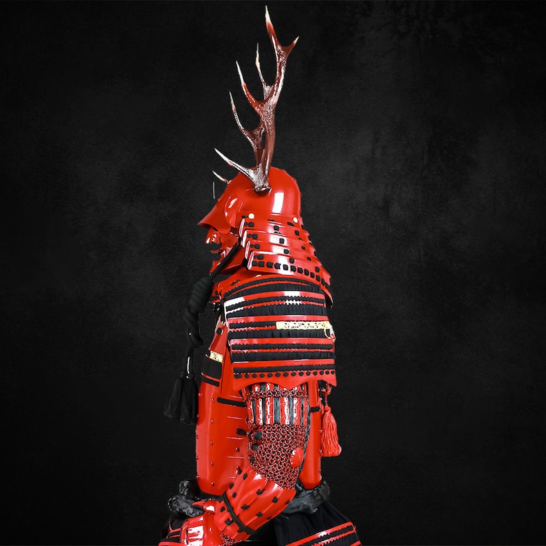 Red Samurai Armor W/ Antlers - Etsy