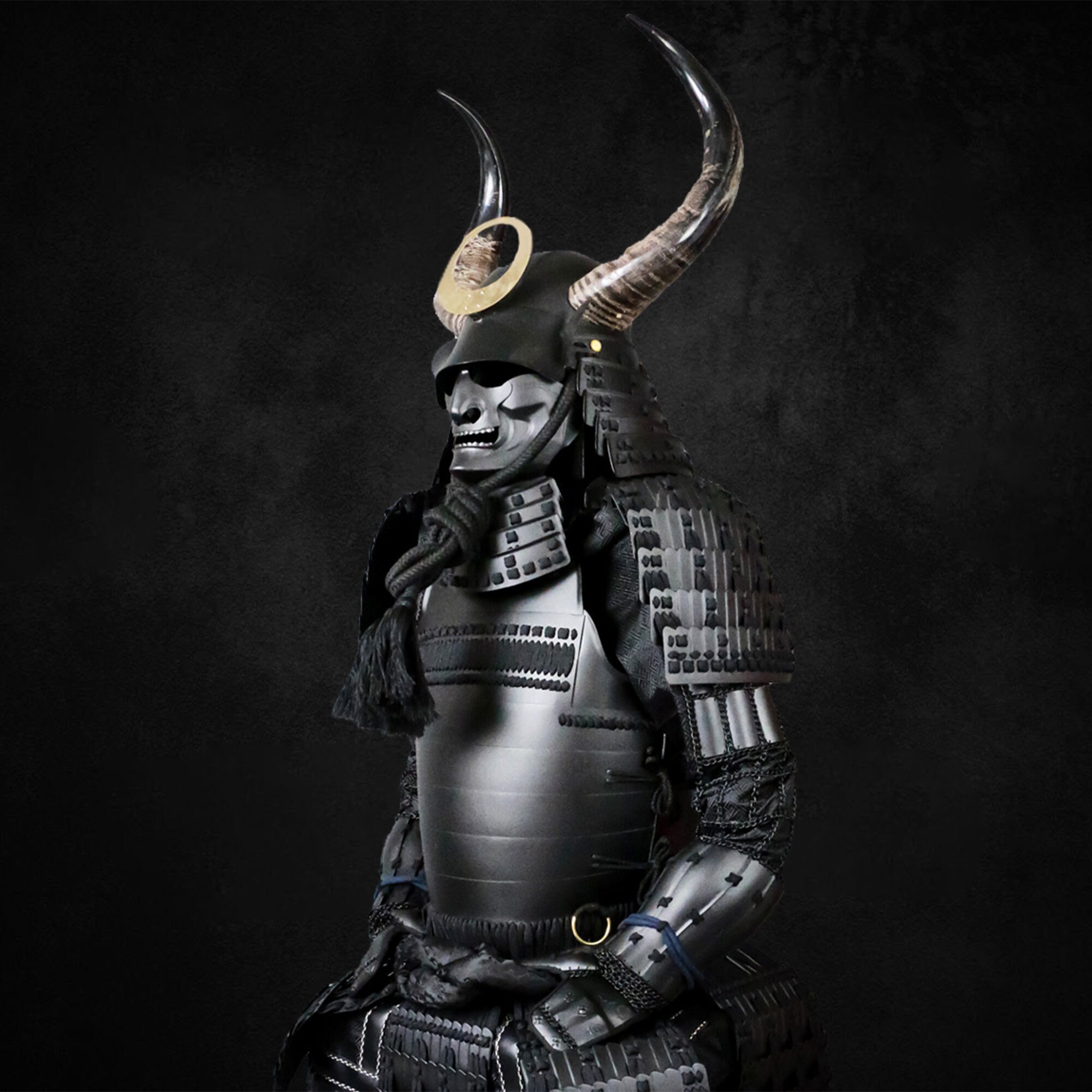 Black Samurai Armor With Horns - Etsy