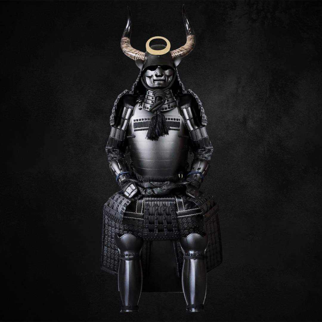 Black Samurai Armor With Horns - Etsy