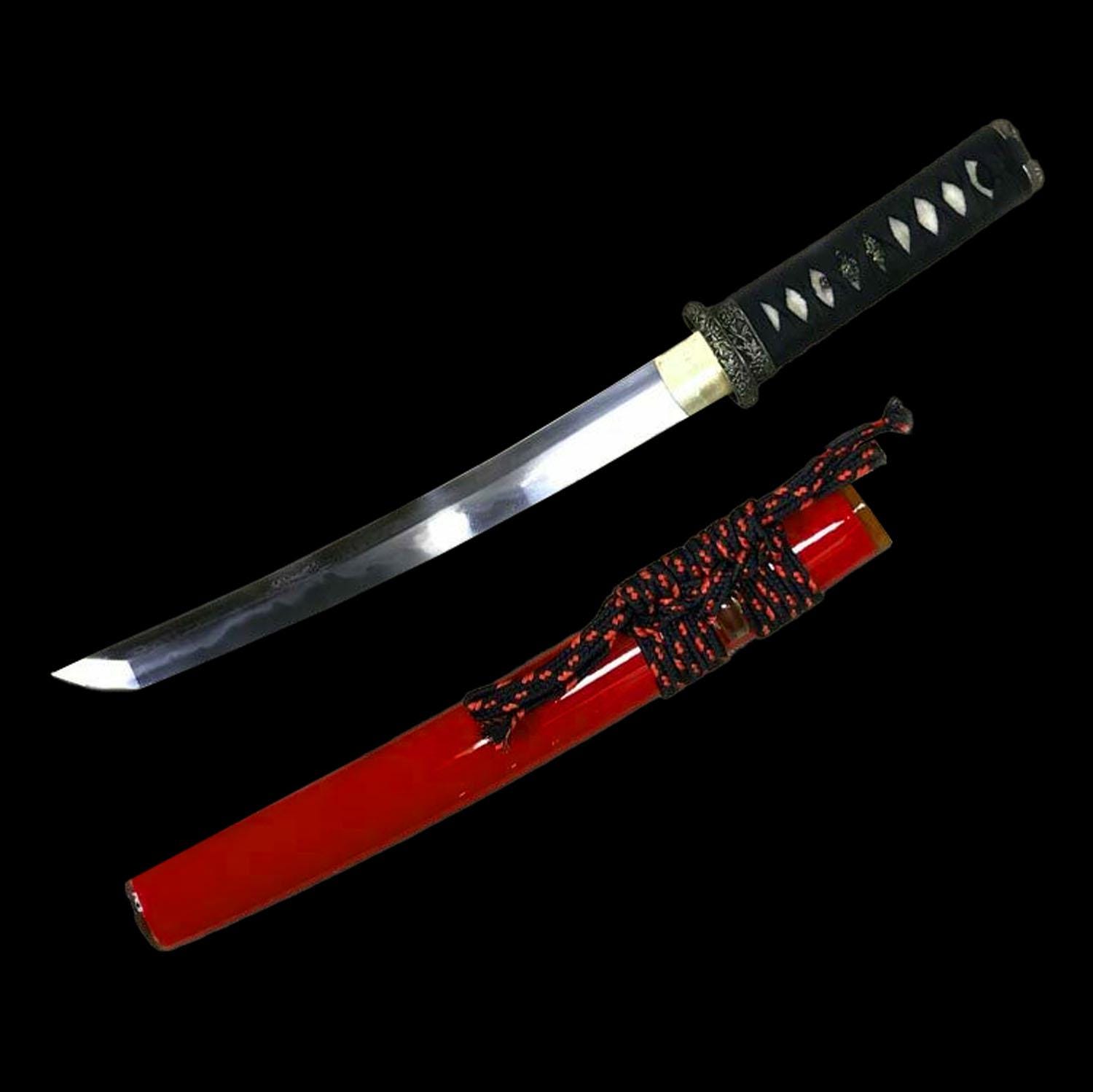 Hand-forged Folded Steel Tanto | Shinogi-zukuri Blade With Real Hamon ...