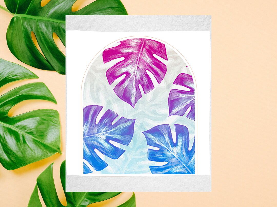 Omnipod Tattoo Omnipod Decal Pink And Blue Monstera Omnipod Tattoo Etsy