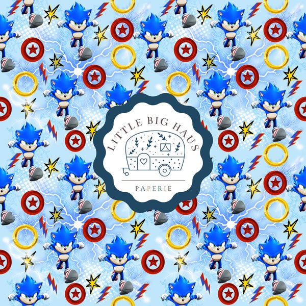 Sonic Scrapbook Paper - Etsy