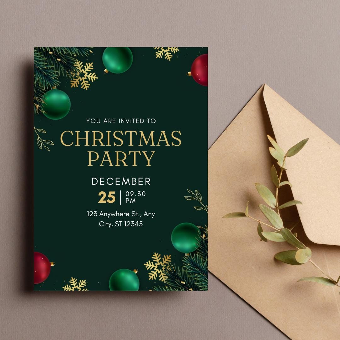 Digital Christmas Party Invitation Christmas Party Video Invitation ...