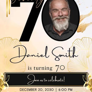 Floral 70th Birthday Invitation: Burgundy Rose Gold (digital Template ...