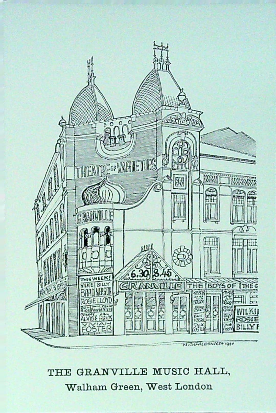 Granville Music Hall, Walham Green, West London G1 - Etsy UK