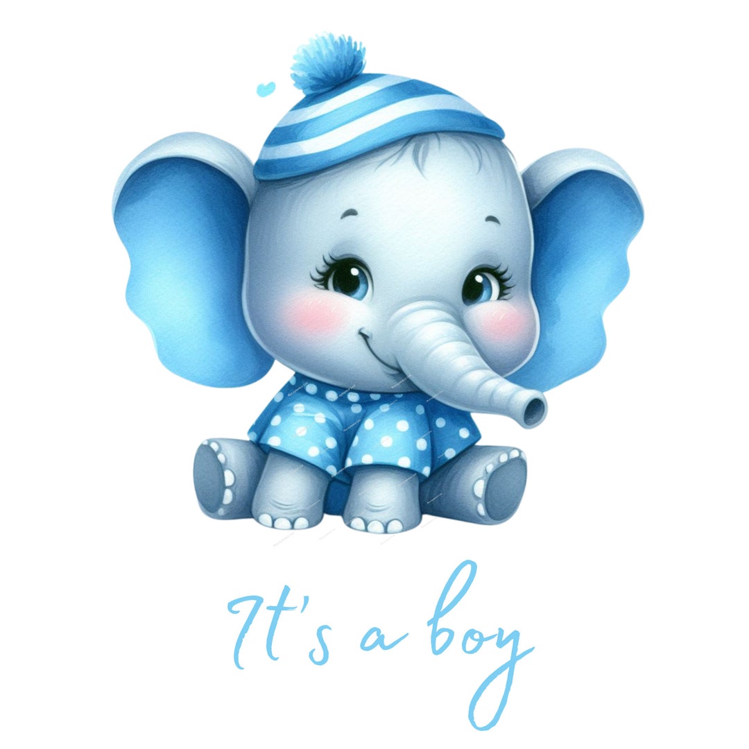 Blue Elephant PNG, Elephant Clipart, Baby Shower, Birthday Elephant ...