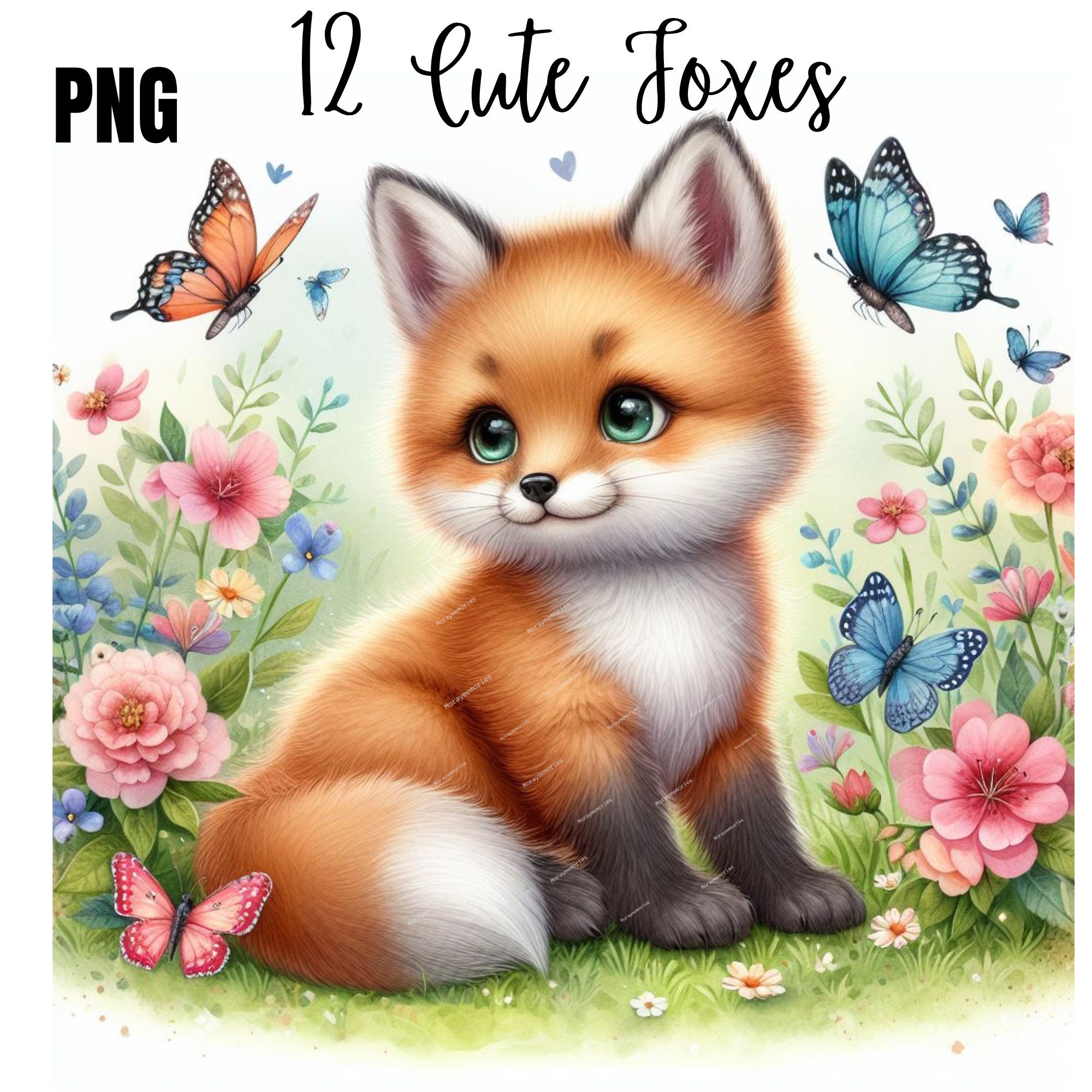 12 PNG, Fox Png, Fox Clipart, Baby Fox Clipart, Watercolor Fox Clipart ...