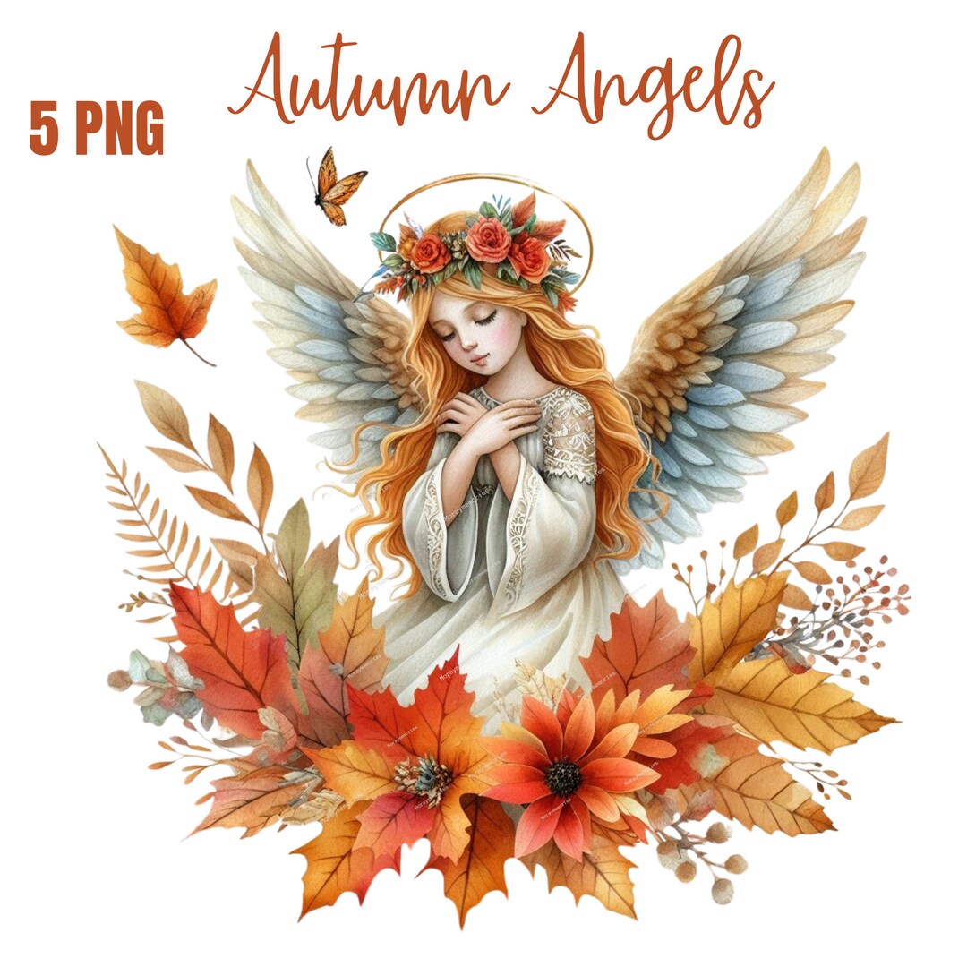 Autumn Angel Clipart, Halo Clipart, Heaven Clipart, Pastel Angel PNG ...