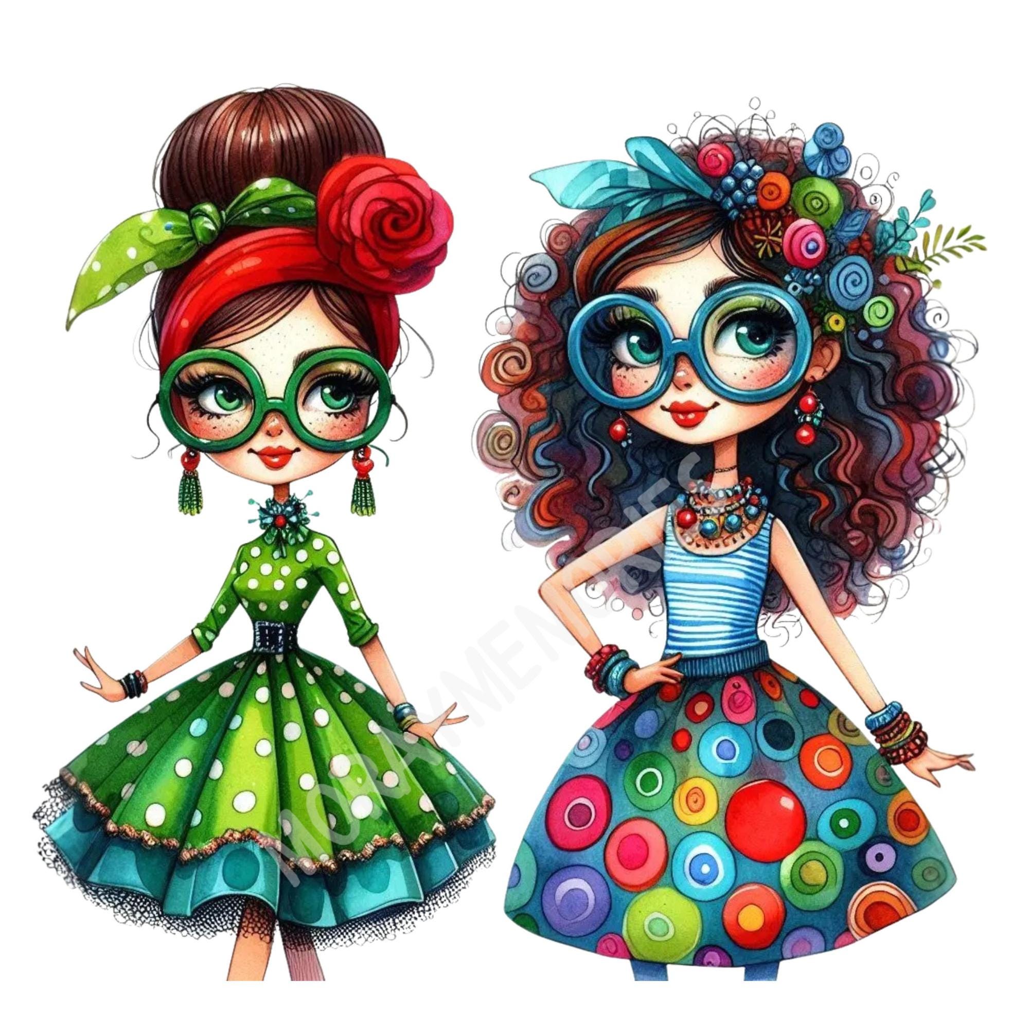 10 Whimsical Quirky Friends Clipart | Watercolor Digital Download ...