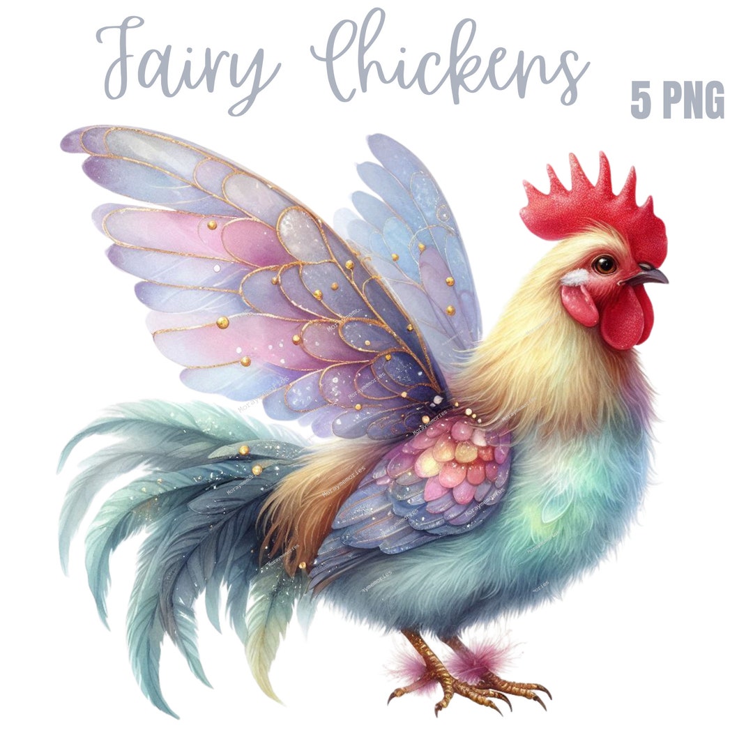 Fairy Chicken, Cute Chicken PNG, Farm Chicken, Chicken Sublimation ...