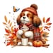 Cute Autumn Dogs Clipart, High Quality Pngs, Nursery Art, Digital ...