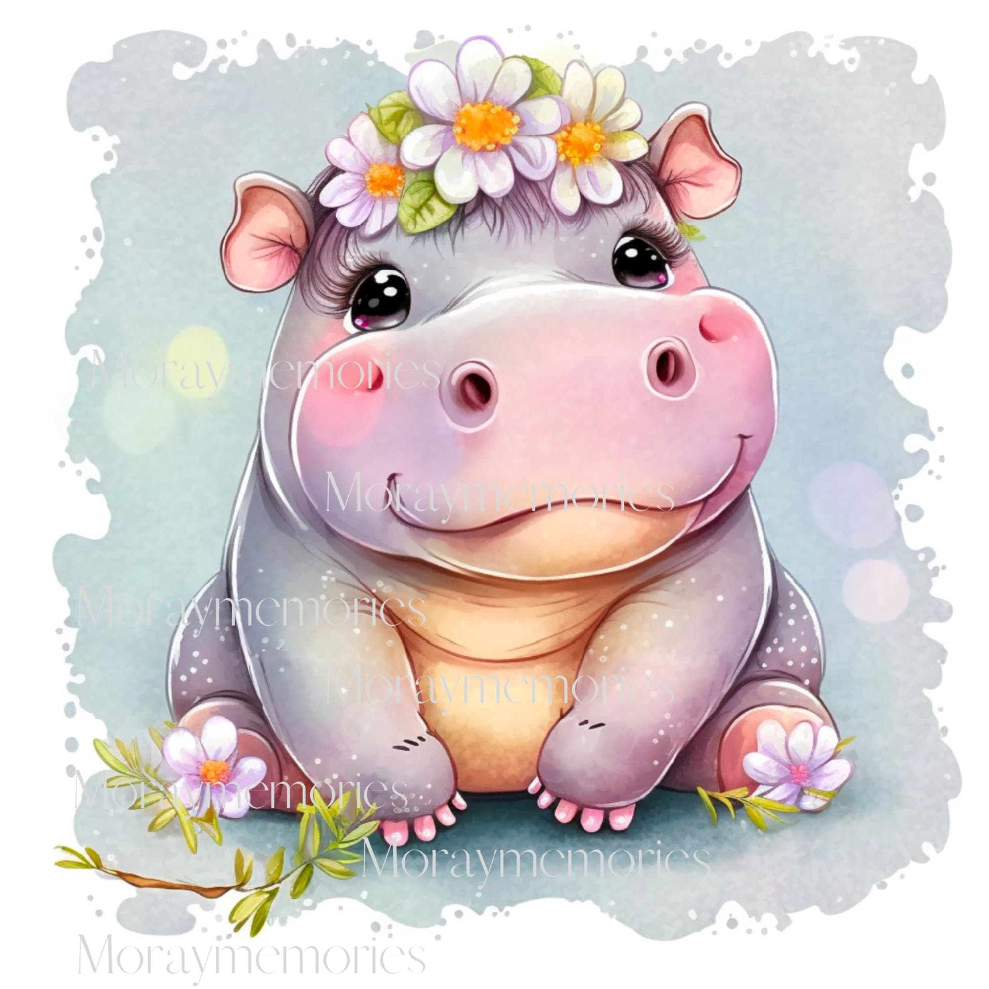 Cute Hippopotamus Drawing