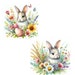 12 Easter Bunny Clipart Set, Rabbit Clipart, Printable Watercolor ...