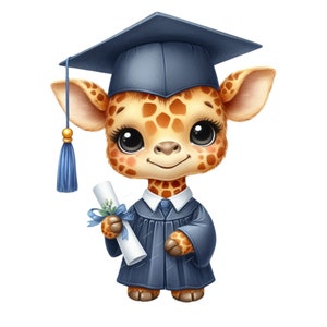 Nursery Graduation Giraffe Sublimation Design, PNG, Graduation Giraffe ...