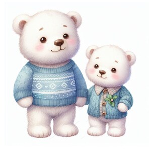PNG Father’s Day Clipart, Cute Daddy Bear and His Baby, Cute Bear PNG ...