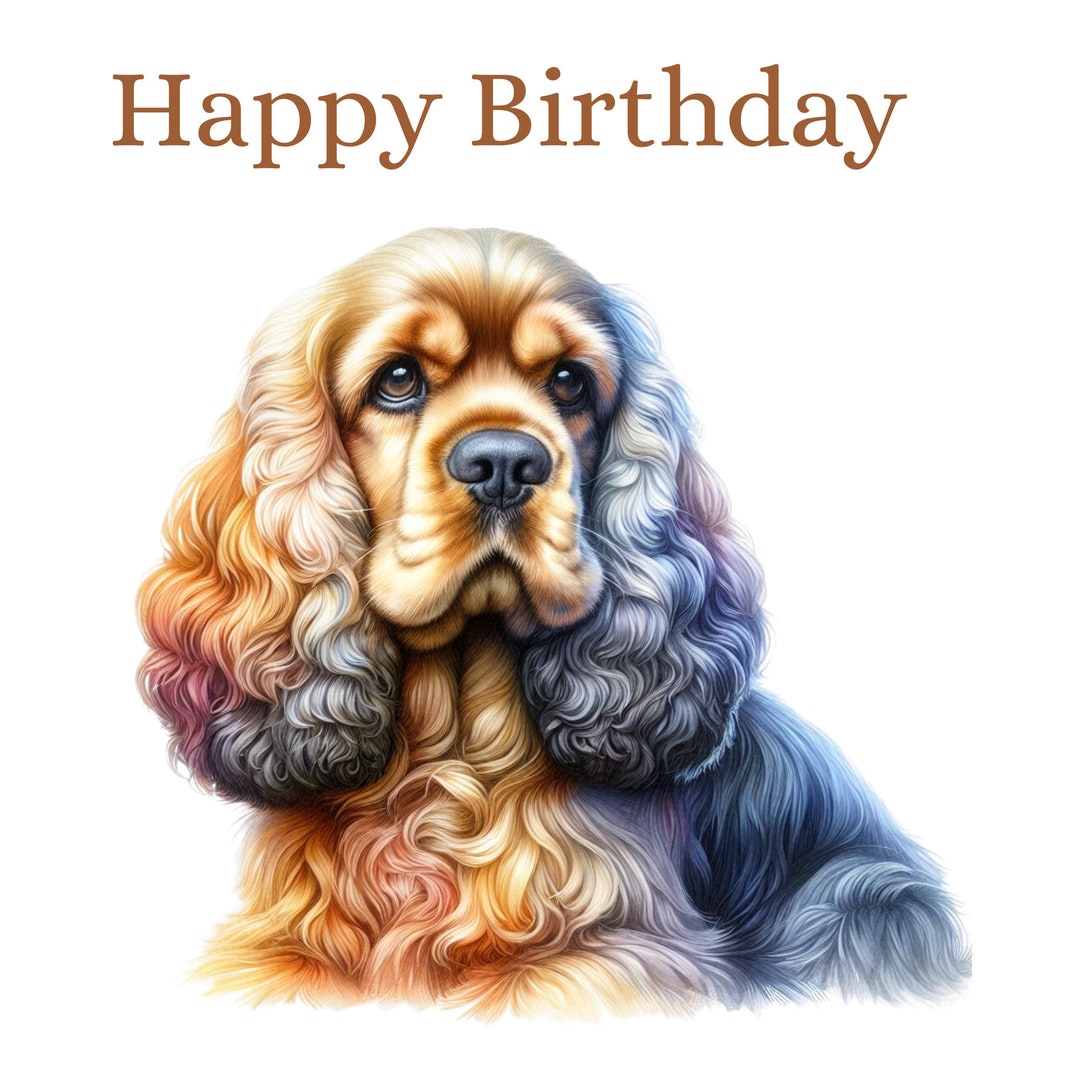 Birthday Clipart, Cocker Spaniel, Birthday, Cute Dog, Dog Lover, Cute ...