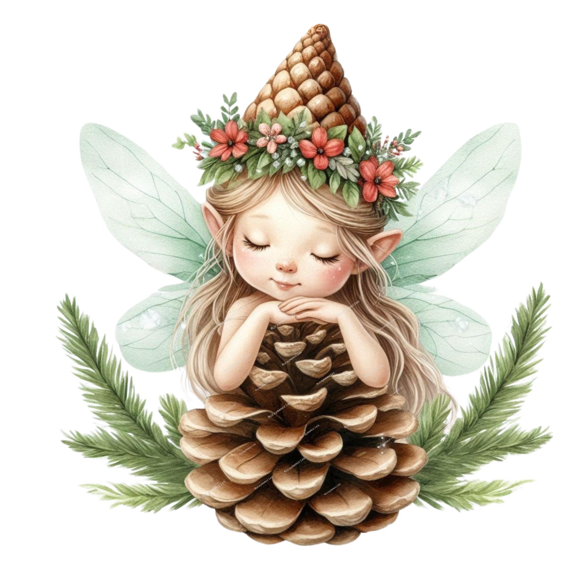 Pine Cone Fairy Clipart Bundle, Fairy Png, Fairy Illustration Png,mixed ...