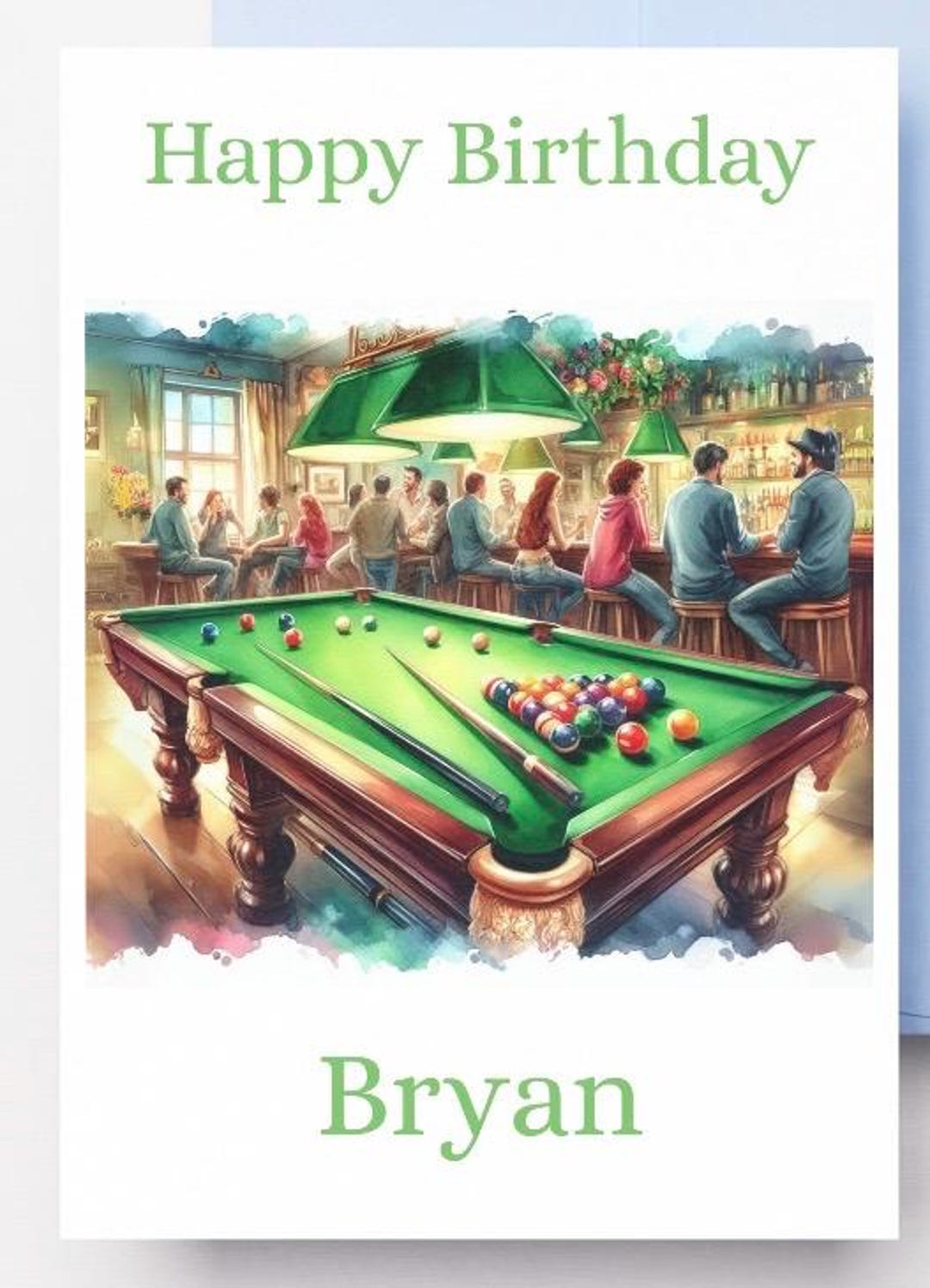 Personalised Snooker Birthday Card, Snooker Birthday, Retirement, Gran ...