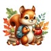 Cute Back to School Squirrel Clipart, High Quality Pngs, Nursery Art ...
