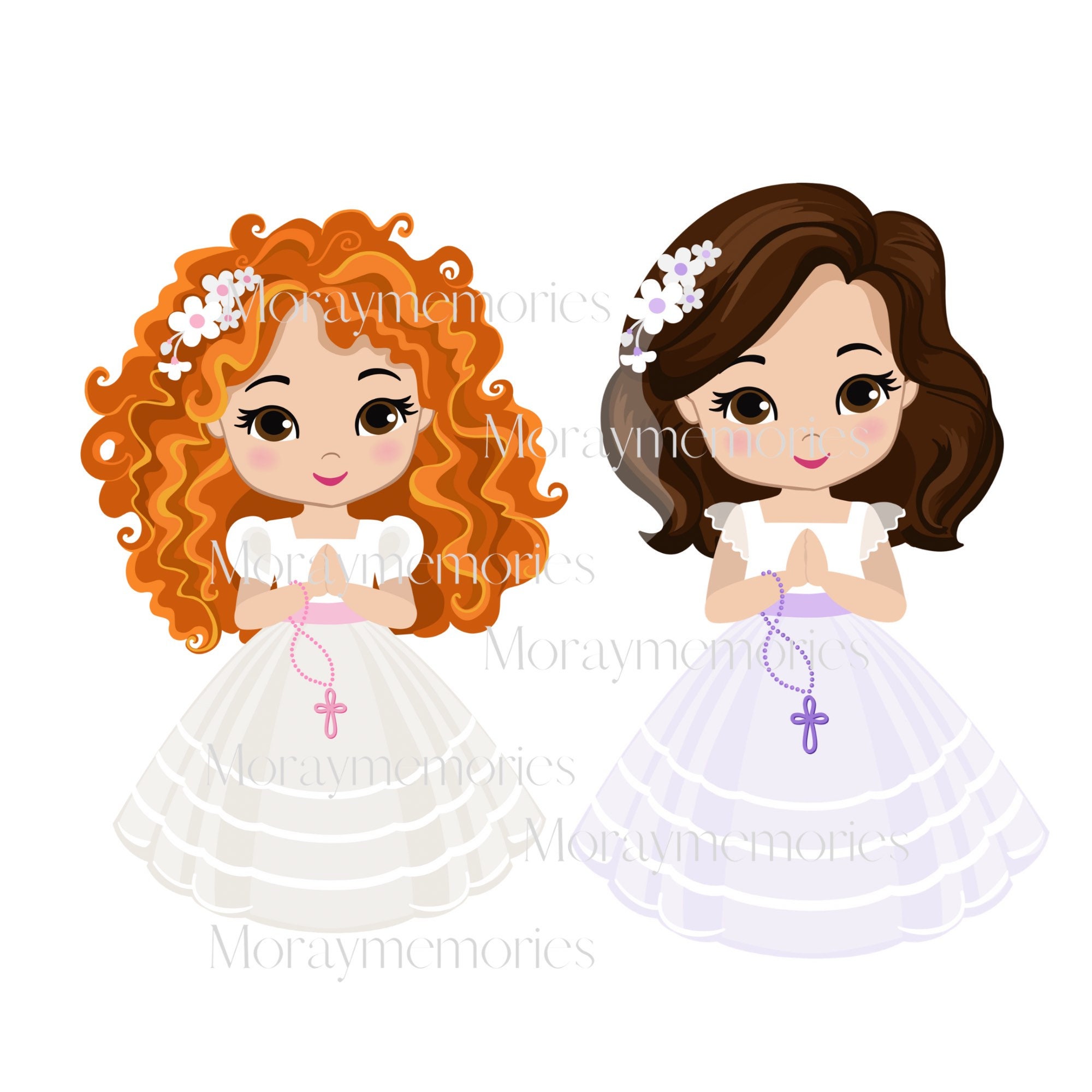 First Communion Clipart Girls 1st Communion Vector - Etsy