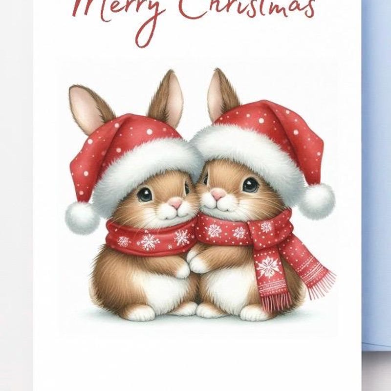 Christmas Card Husband Rabbit - Etsy