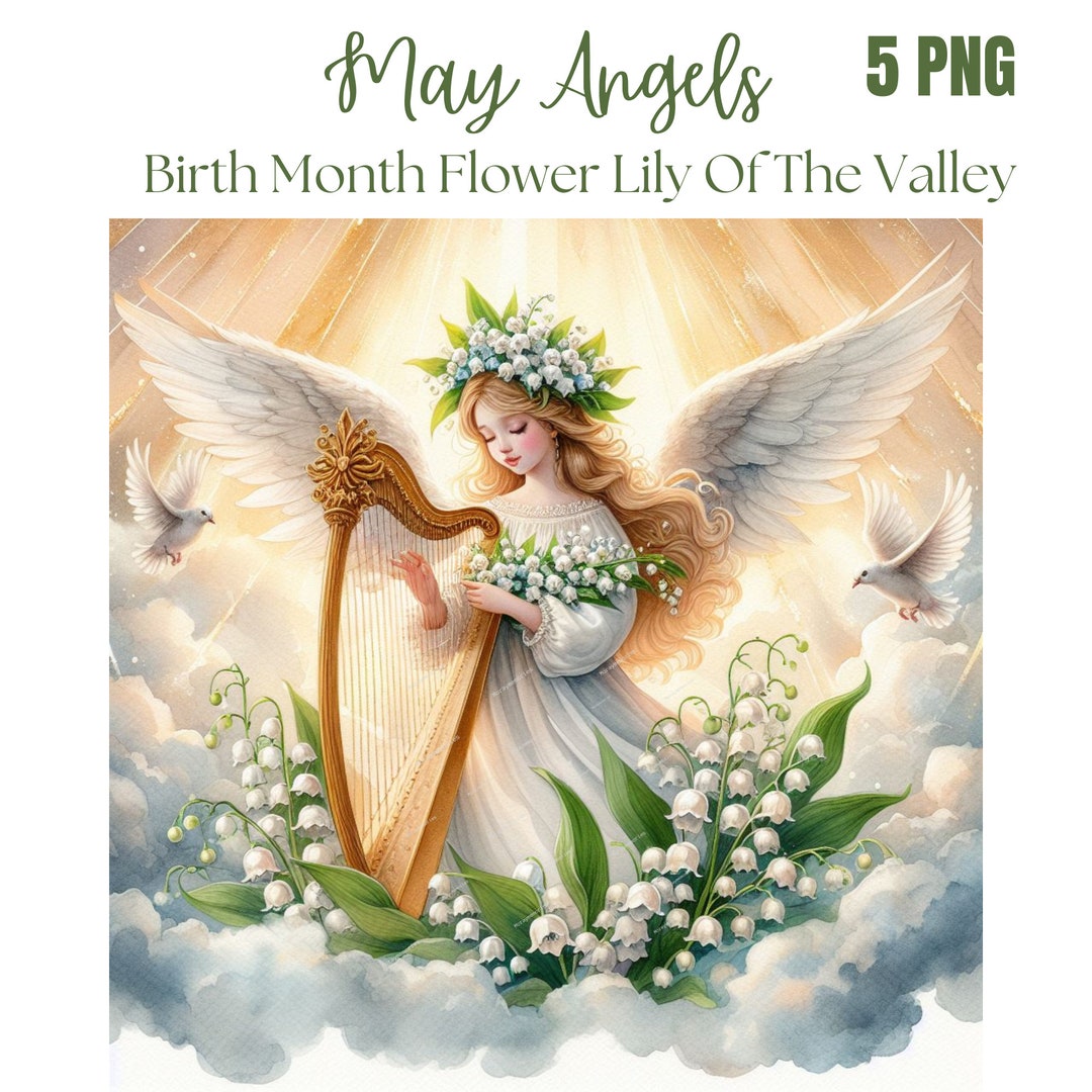 May Angel Clipart, Lily of the Valley Halo Clipart, Heaven Clipart ...