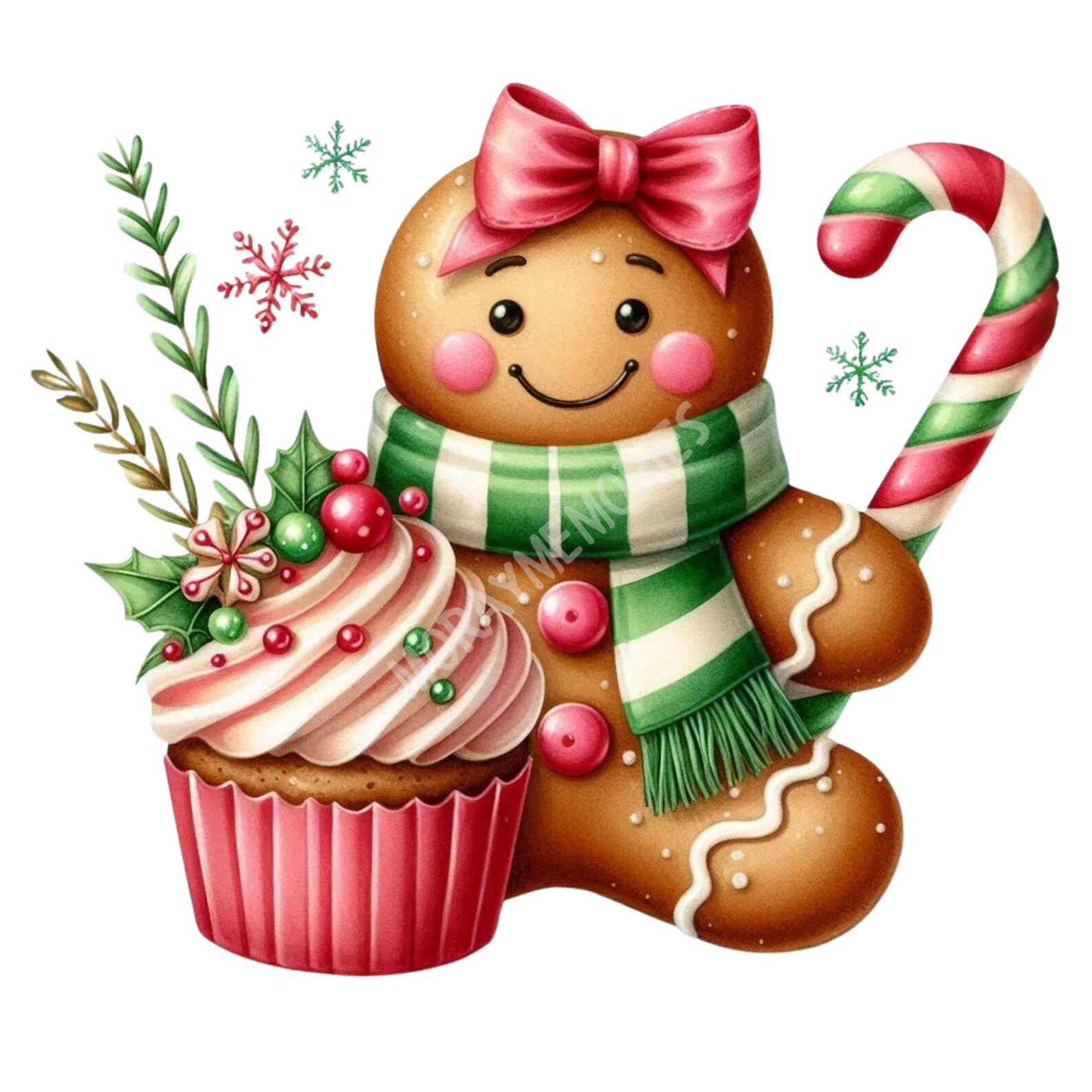 Gingerbread Man Clipart Bundle | 10 Festive Cookie PNG Files ...