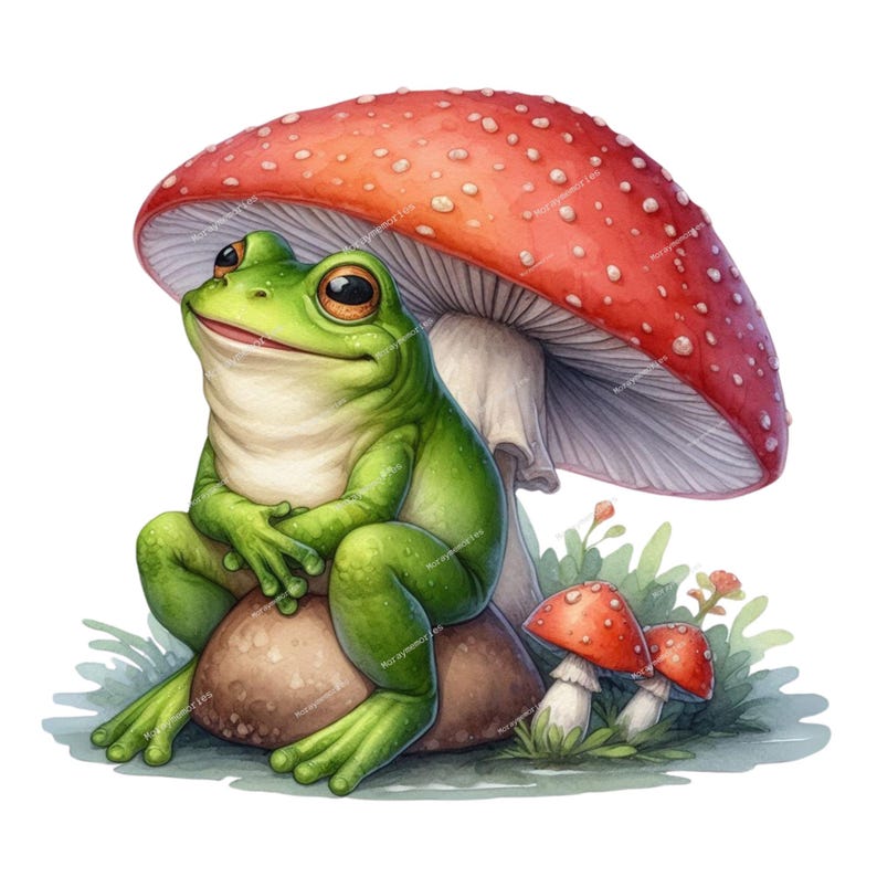 Cute Frog Clipart | Watercolor Frog Pngs for Frog Lovers | Sublimation ...