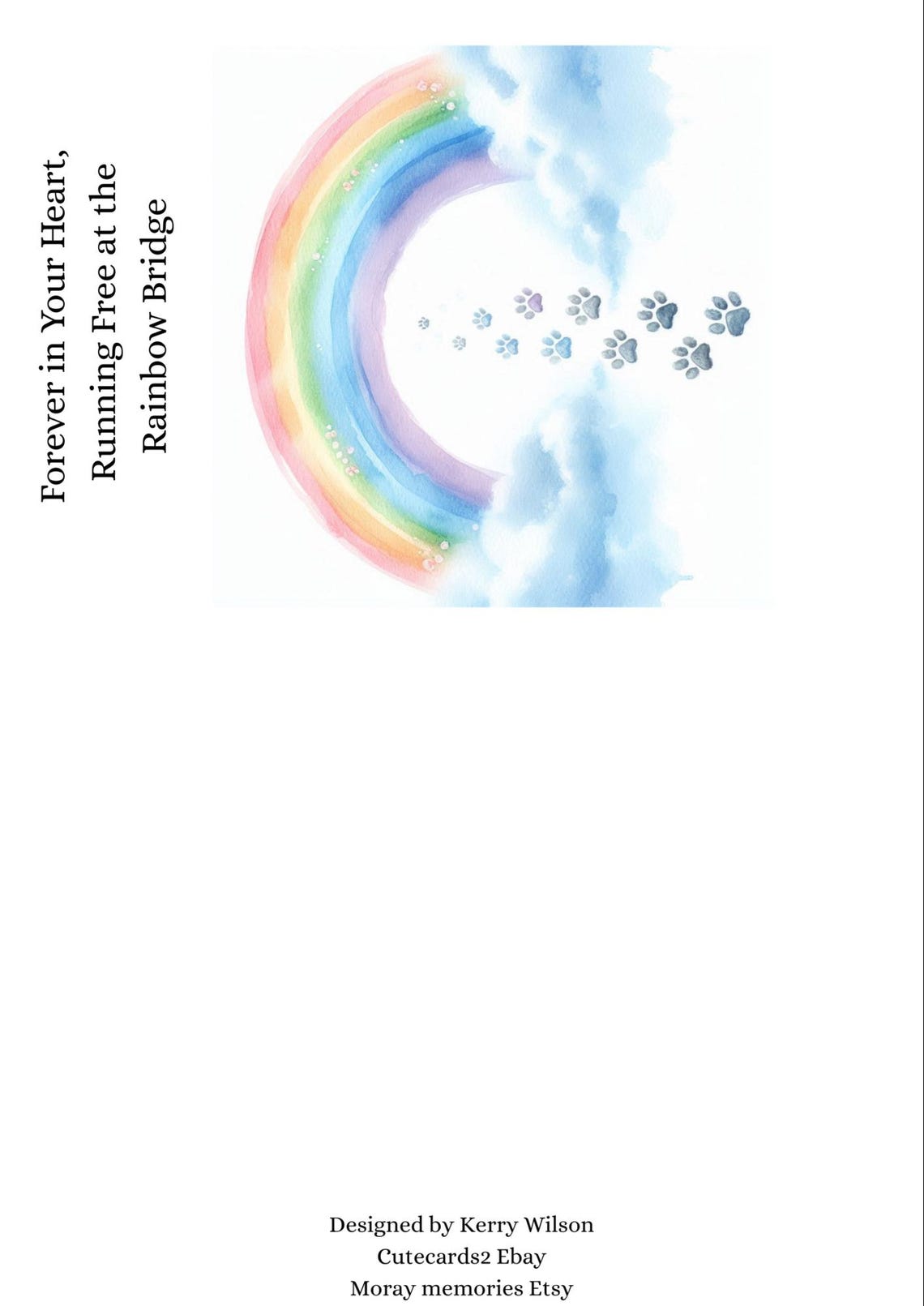 Pet Loss Sympathy Card Printable, Rainbow Bridge Card, Dog Memorial ...