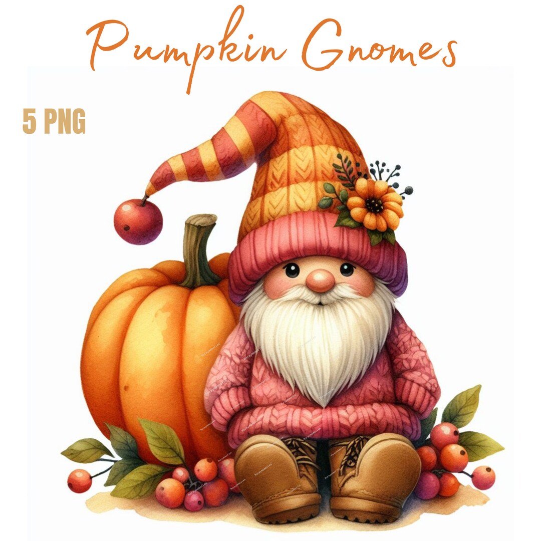 Cute Gnome Clipart,gnome Clipart Bundle, Autumn Gnome Png,autumn Fall ...