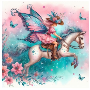 Western Cowgirl Fairy Clipart Bundle, Fairy Png, Fairy Illustration Png ...
