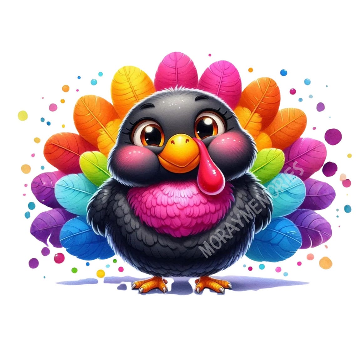 10 Quirky Funny Turkey Clipart | Whimsical Watercolor Turkeys | JPG ...
