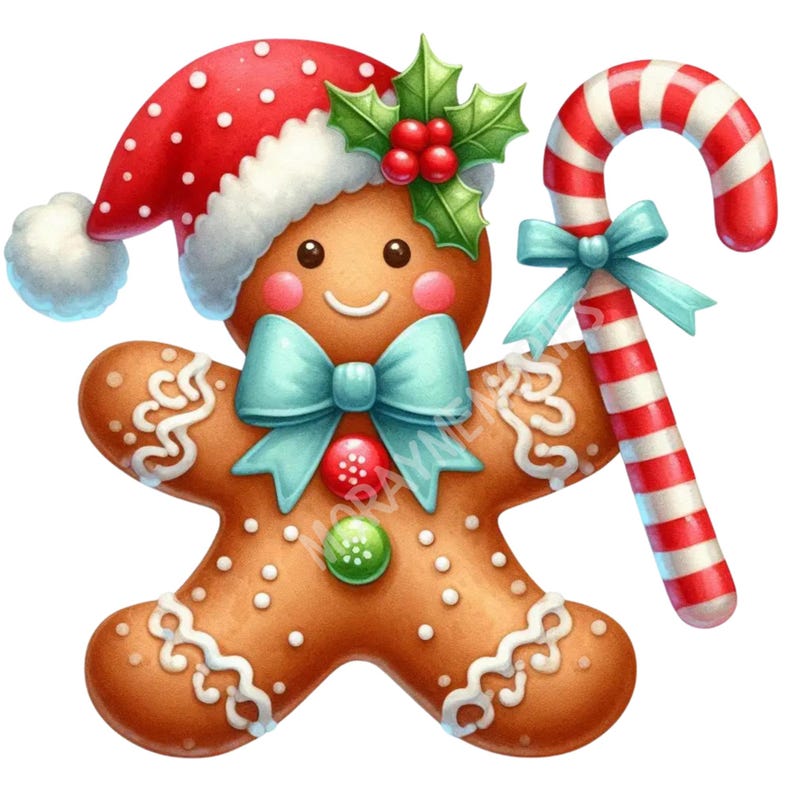 Gingerbread Man Clipart Bundle | 10 Festive Cookie PNG Files ...