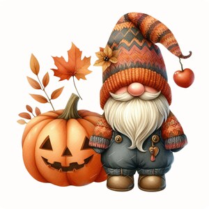 Cute Gnome Clipart,gnome Clipart Bundle, Autumn Gnome Png,autumn Fall ...
