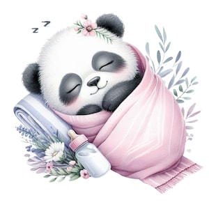 Watercolor Sleeping Baby Animals Clipart Bundle, Cute Animals PNG, Cute ...