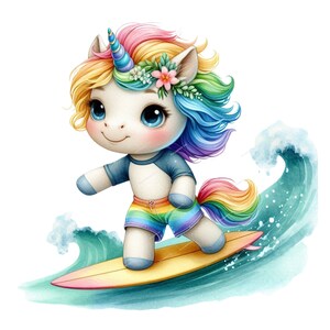 Cute Surfing Animals Clipart, Beach PNG, Vibrant Vacation Beach Vibes ...