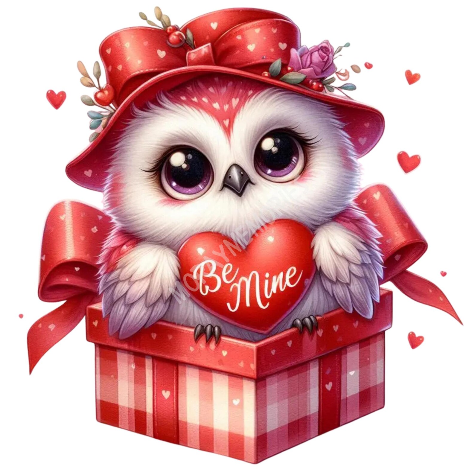 Valentine Owl Clipart Bundle – 10 Cute Pngs, Owls, Hearts, Roses, Love ...