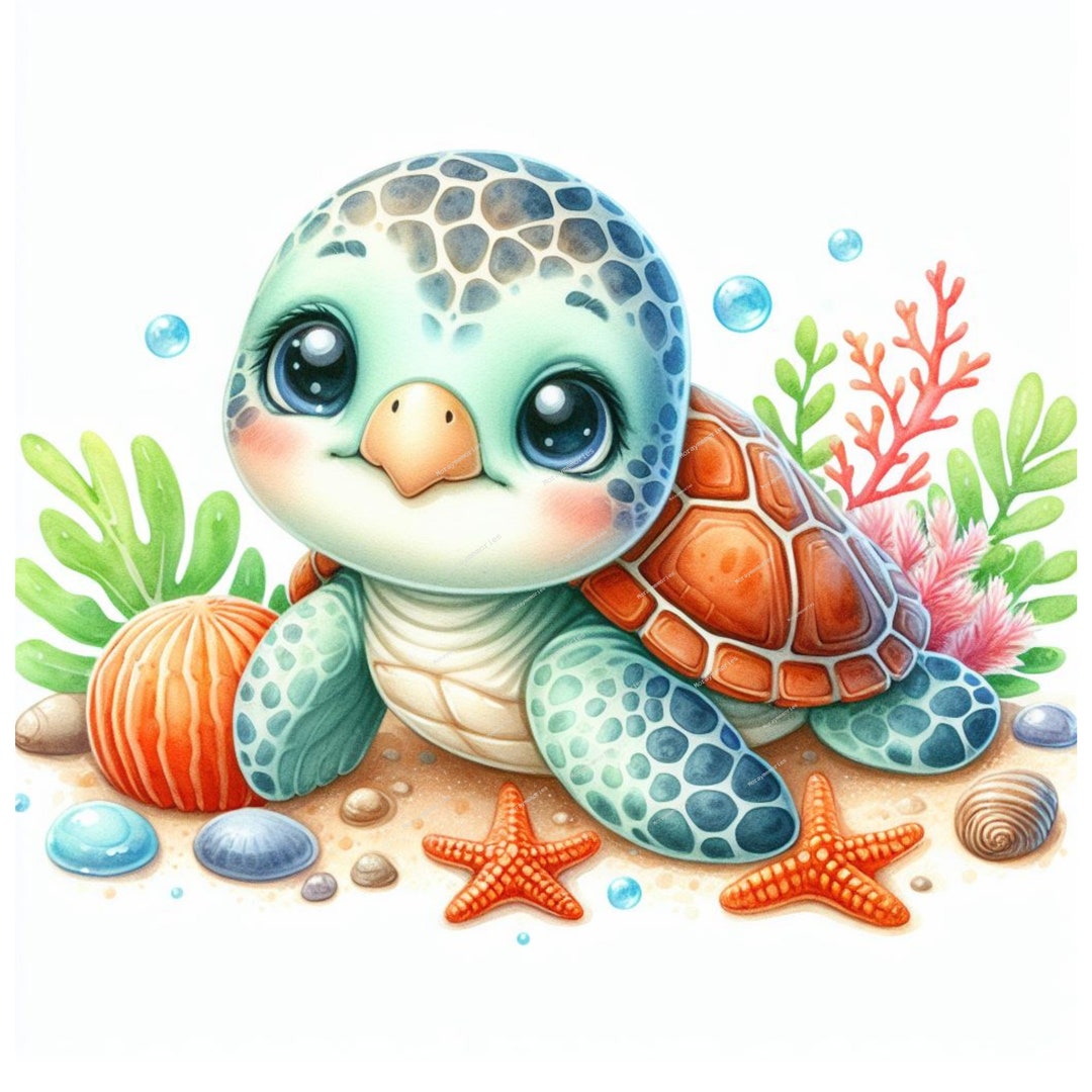 Adorable Baby Turtle PNG Bundle for Sublimation & Clipart Lovers,sea ...