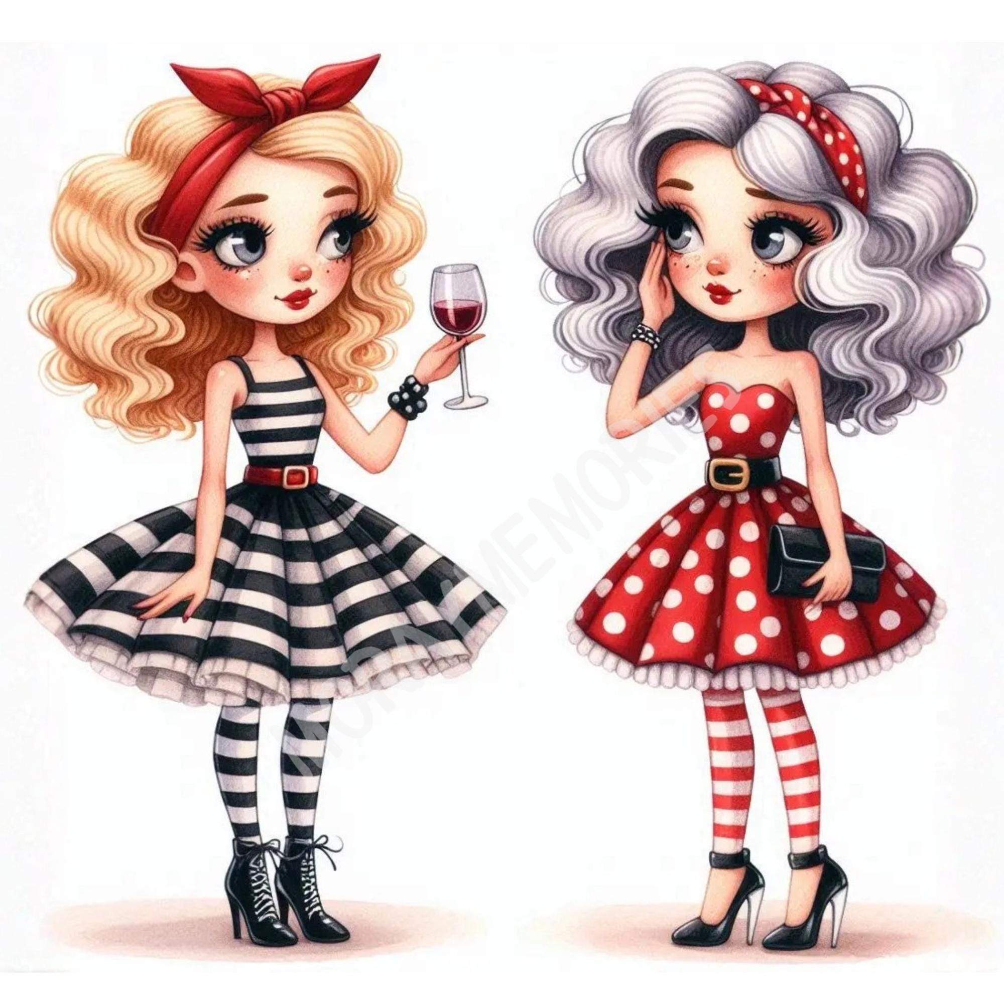 10 Whimsical Quirky Friends Clipart | Watercolor Digital Download ...